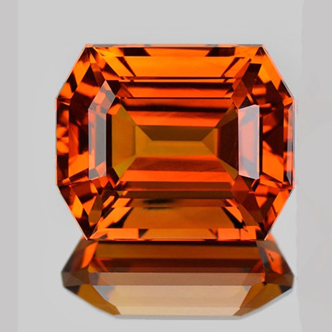 3.73cts Stunning Natural Citrine Rectangle Precision Cut Loose Gemstone ...