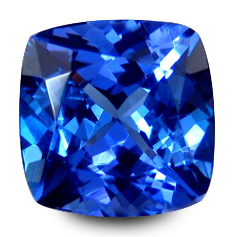3.70cts Classic Natural Blue Color Tanzanite Master Cushion Cut Loose ...