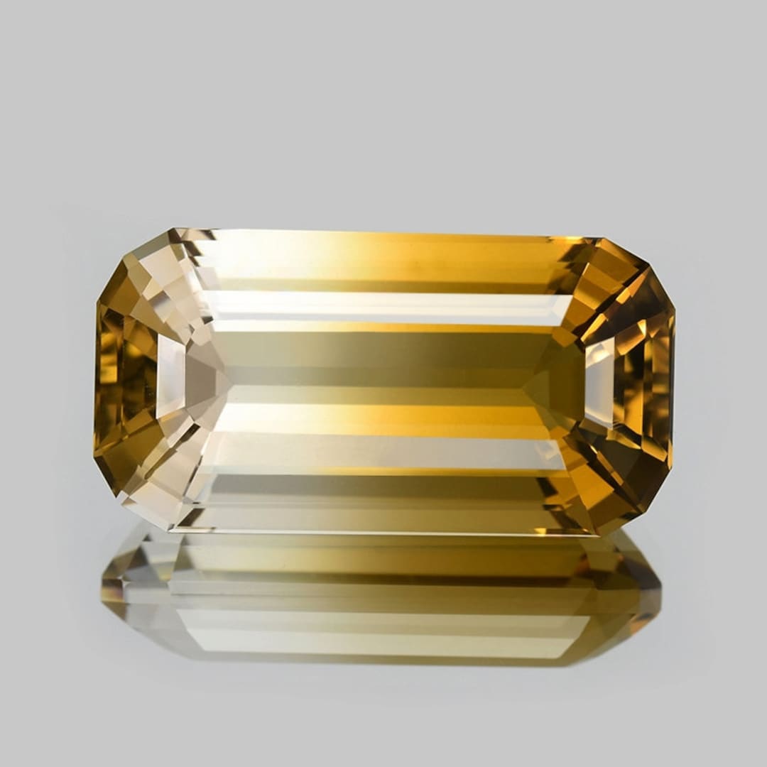 9.84cts Emerald Cut Bi-color Citrine Gemstone - Etsy