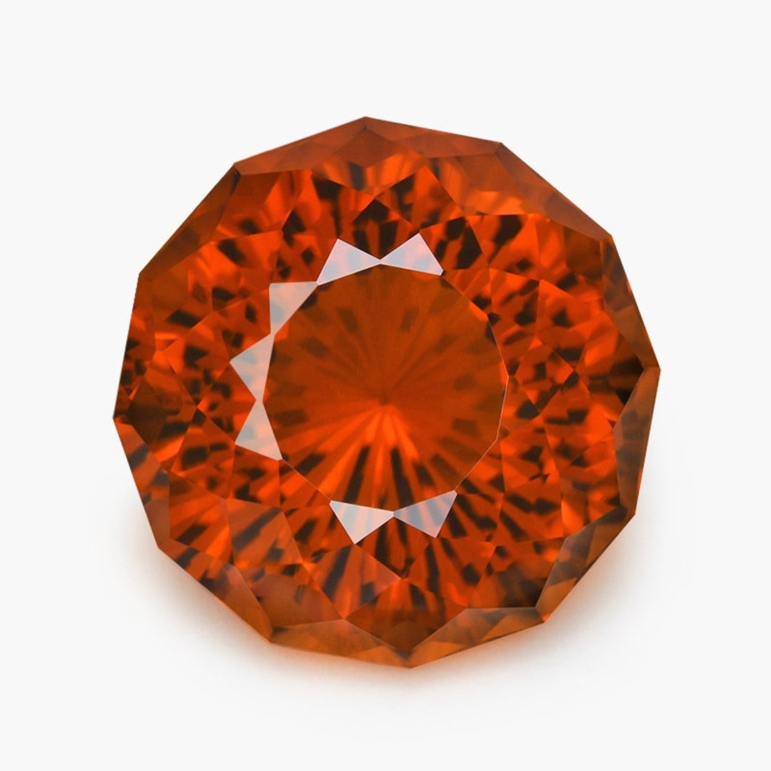 16.36cts Natural Amazing Nice Citrine Round Unique Spider Precision Cut ...