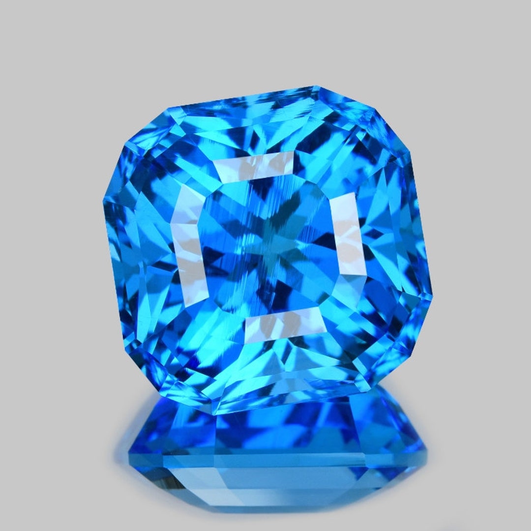 12.60cts Natural Gorgeous Swiss Blue Topaz Master Cushion Radiant Cut ...
