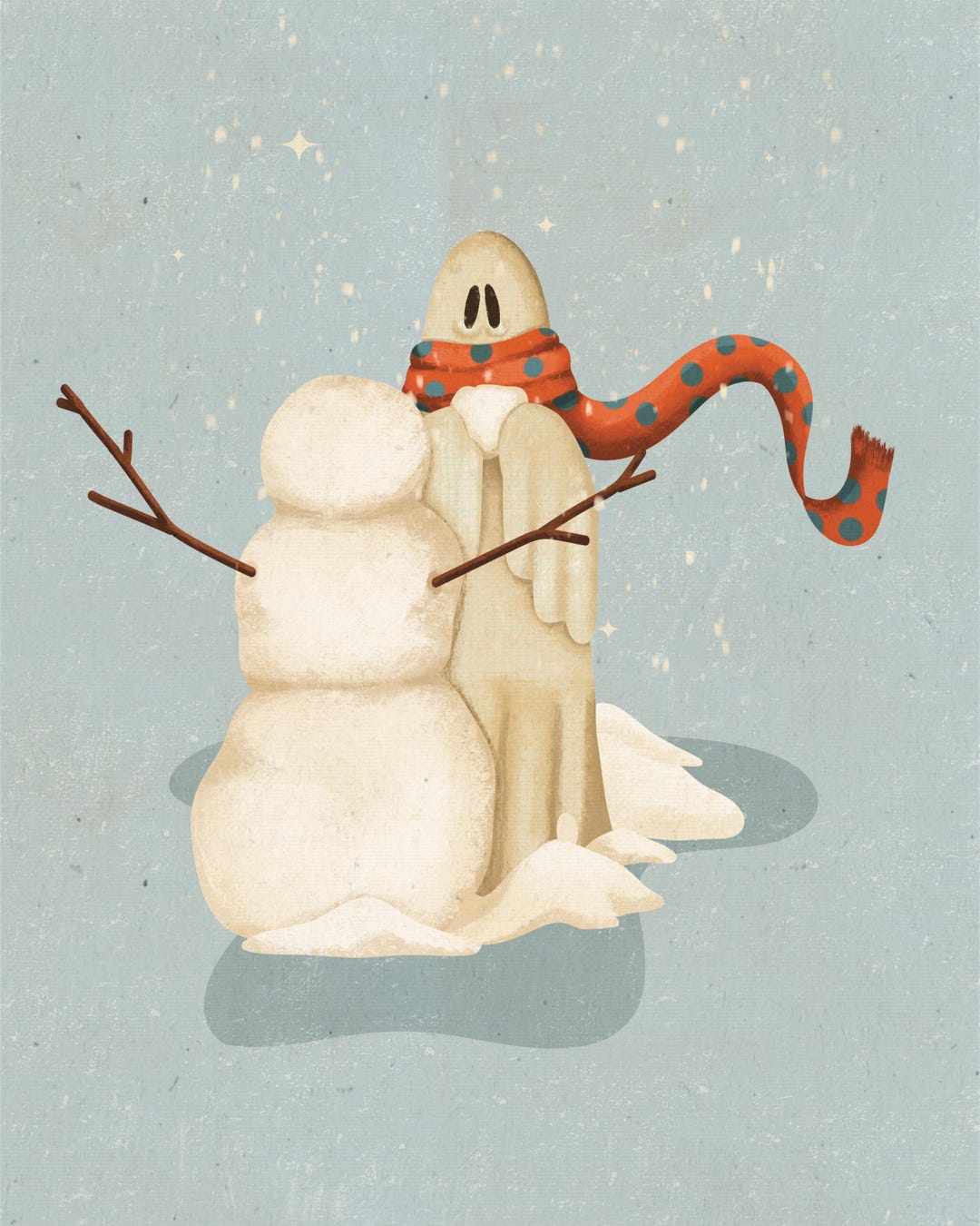 Snowman Ghost Art Print - Etsy