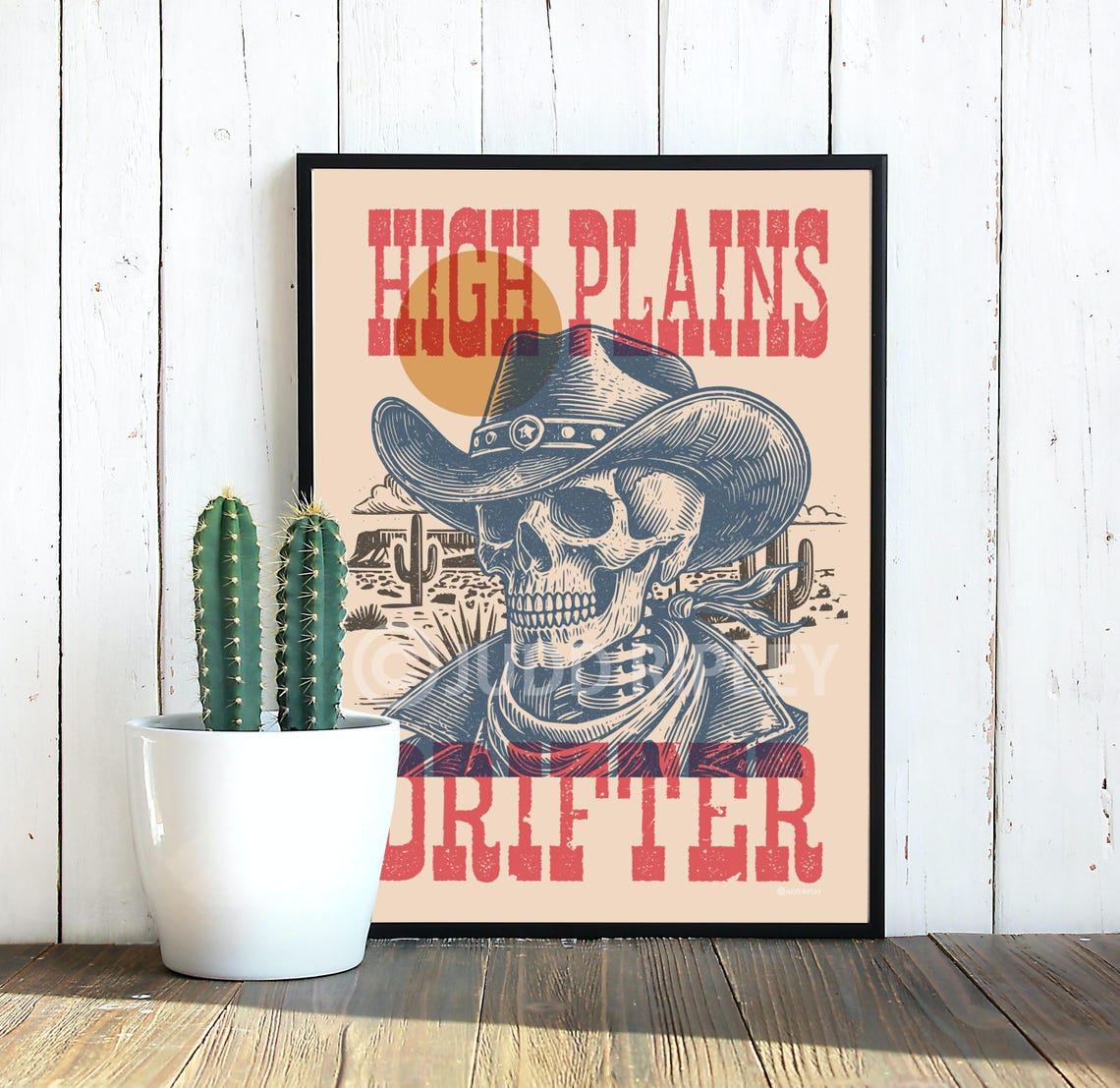 High Plains Drifter Poster - Skeleton Cowboy in Wild West Art - Perfect ...