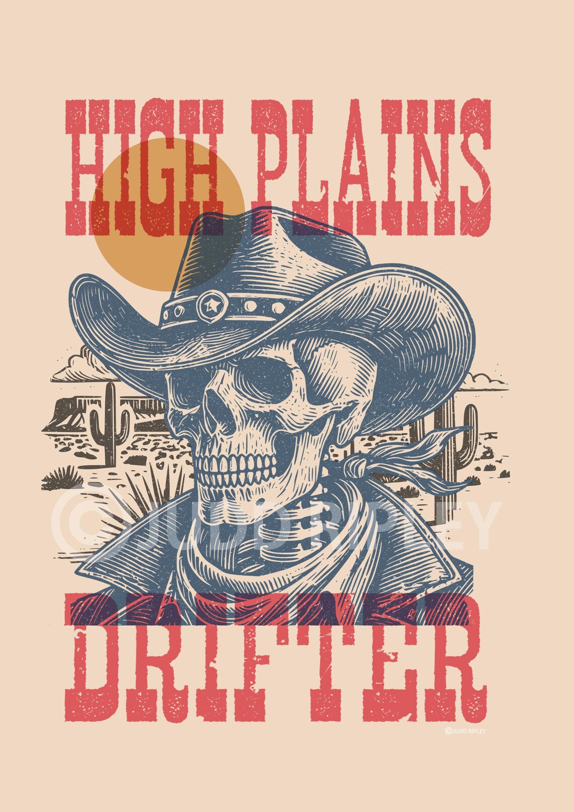 High Plains Drifter Poster - Skeleton Cowboy in Wild West Art - Perfect ...