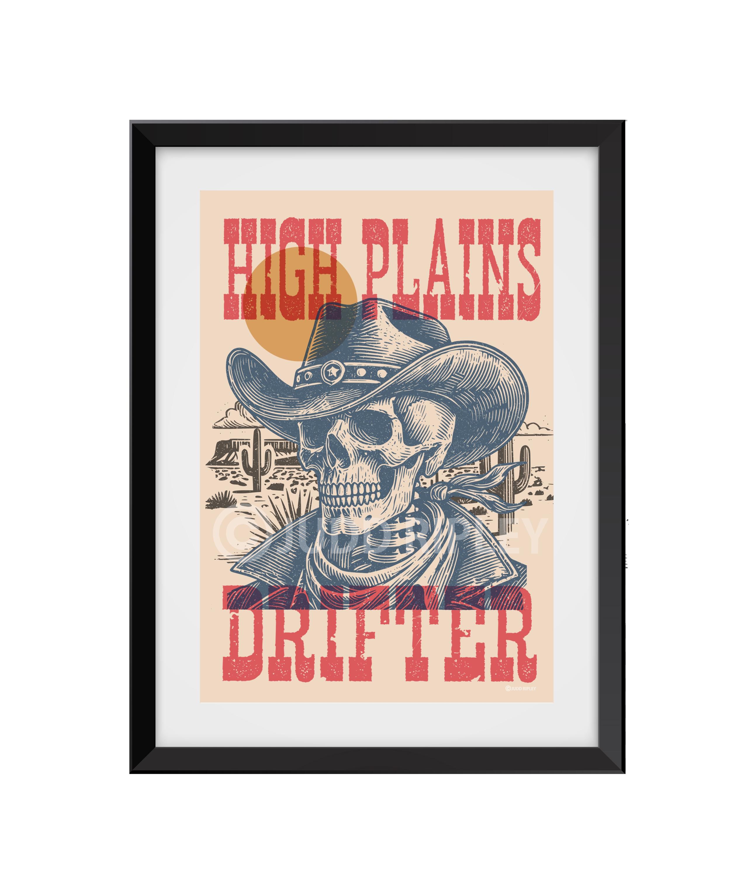 High Plains Drifter Poster - Skeleton Cowboy in Wild West Art - Perfect ...