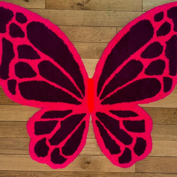 Butterfly Tufted Rug - Etsy