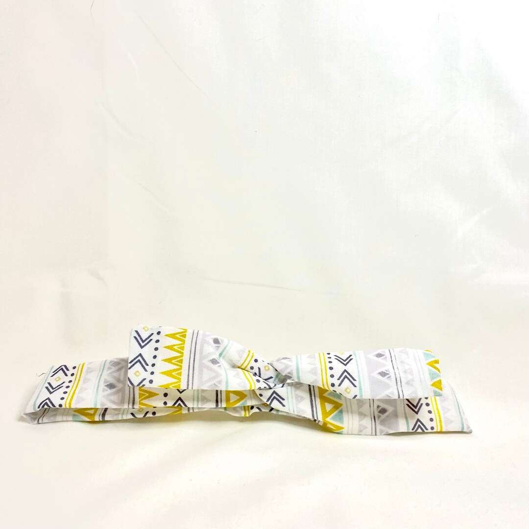 Wire Wrap Headband Aztec Print Yellow, Gray, Mint, and White Wrap ...