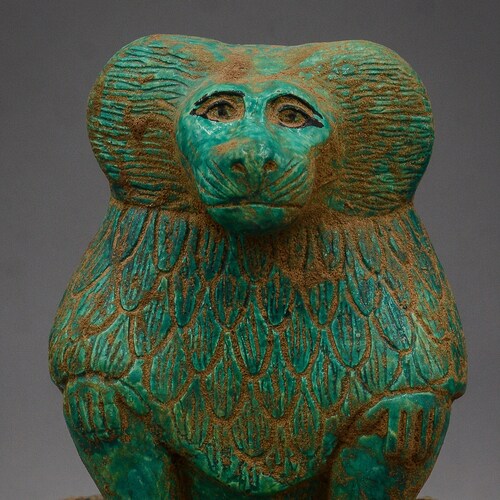 Statue of Thoth Baboon Seated Monkey moon God Thoth and - Etsy