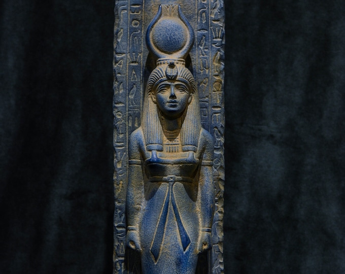 Unique Isis Statue Goddess of Healing and Magic Large Relief Heavy Blue ...