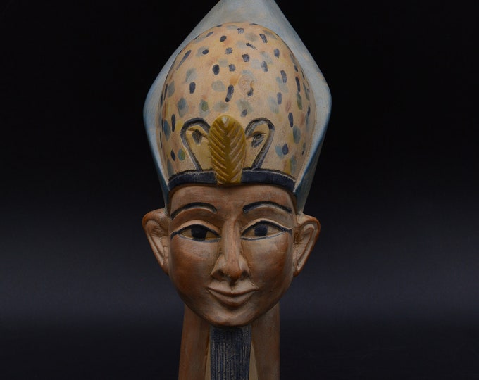 Unique Ancient Egyptian Art of King Tut, Tutankhamun Head Stone Hand ...