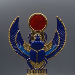 Winged SCARAB BEETLE Khepri With a Sun Disk Above Its Head EGYPTIAN Art ...