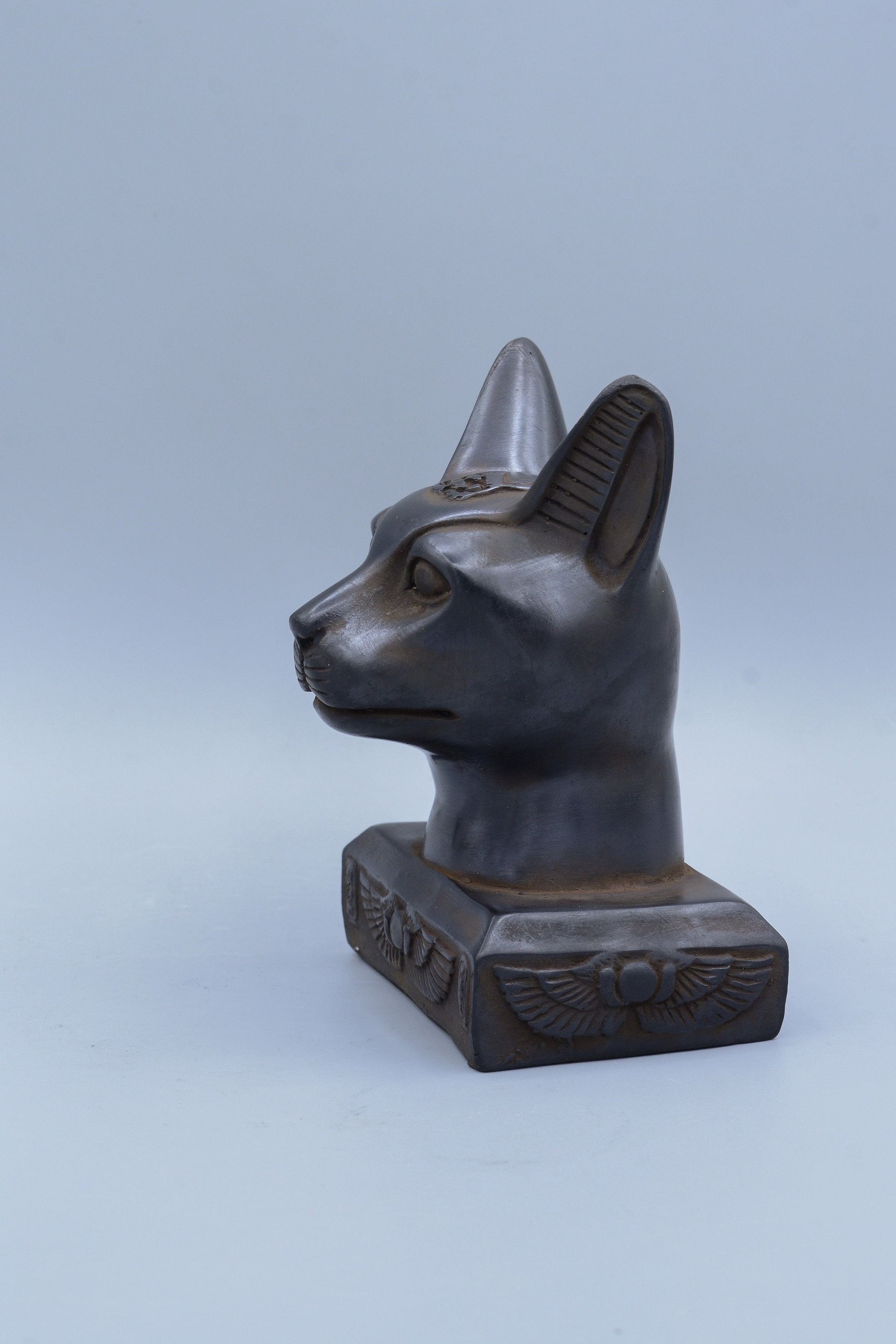 Statue of Egyptian Goddess Cat Bastet Head 3 Size Black Made in Egypt ...