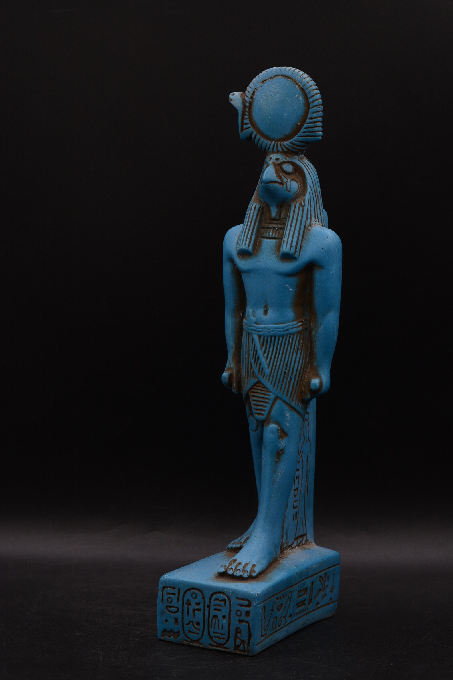 Statue of Ra Harakhte Sun God Crowned With a Solar Disk Blue Ancient ...