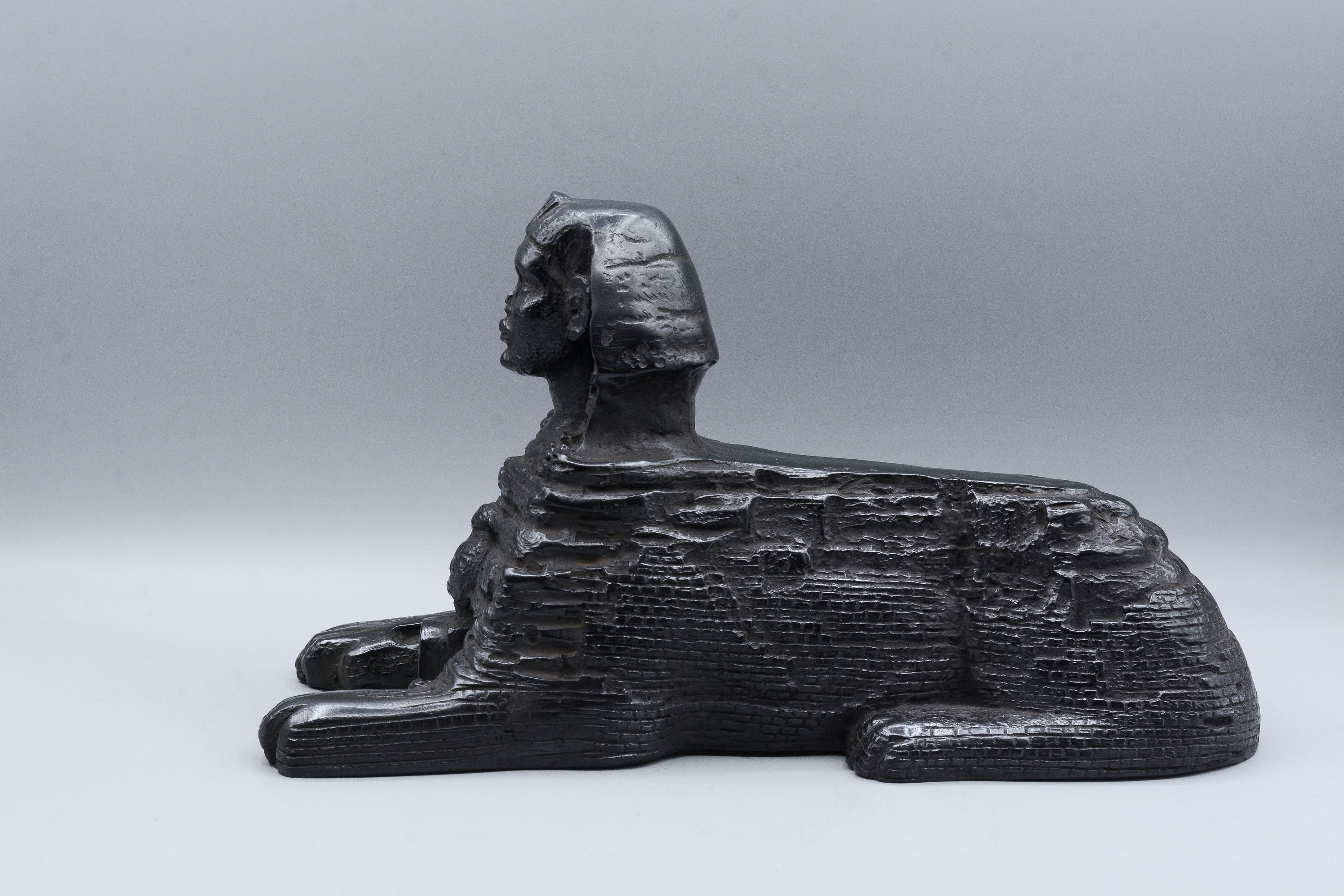 Unique Egyptian Sphinx Large Statue Black Heavy Solid Stone Made in ...