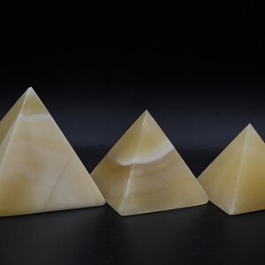 Egyptian Art Decor Set of 3 Pyramids Alabaster Heavy Stone Made in ...