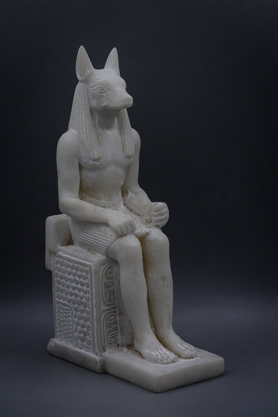 Seated Anubis Statue God of Death Sculpture Granite Marble | Etsy