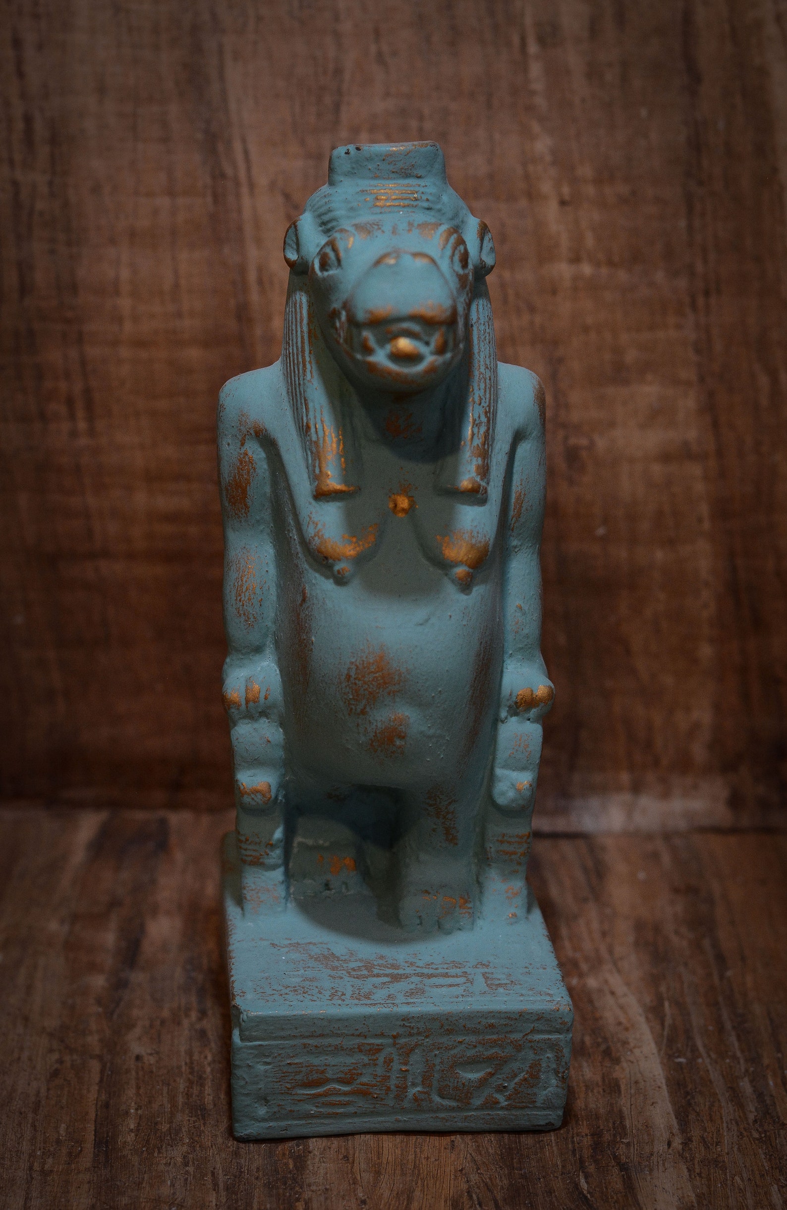 Statue Taweret Hippos Sculpture “goddess of Childbirth” Blue / Green ...
