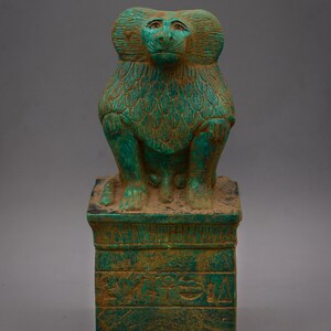 Statue of Thoth Baboon Seated Monkey (moon God Thoth) and Wisdom ...
