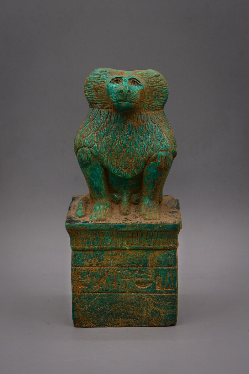 Statue of Thoth Baboon Seated Monkey (moon God Thoth) and Wisdom ...