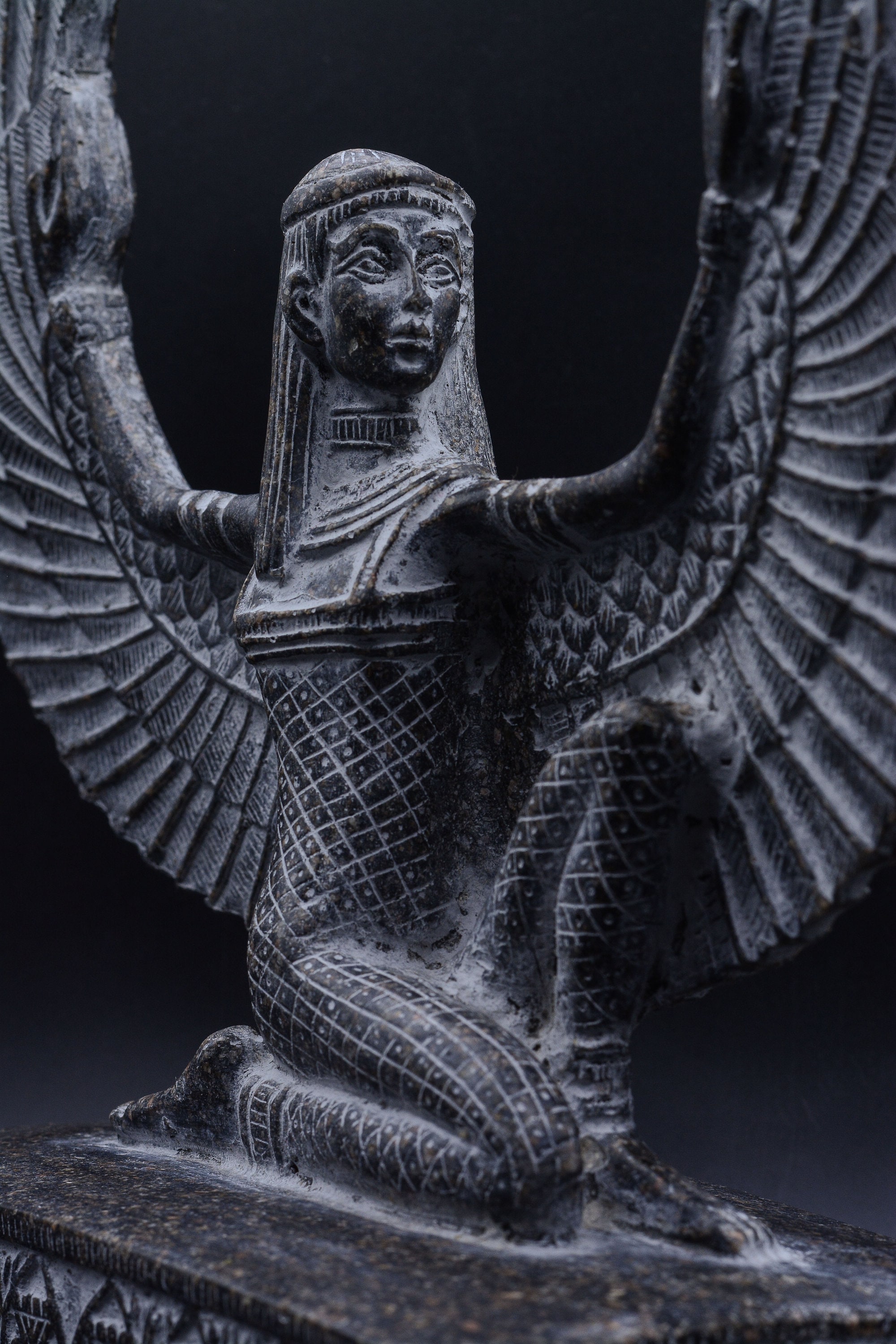 Isis Wings Goddess Statue Large Sculpture Granite Stone Heavy - Etsy Norway