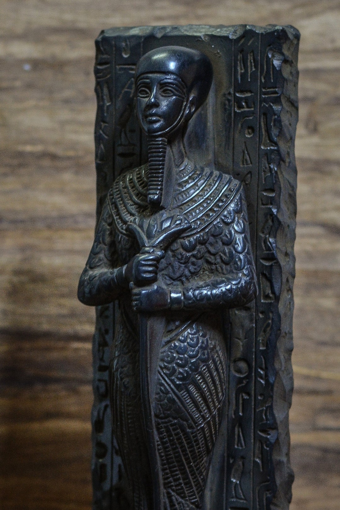 Statue of Ptah Stela Relief God Craftsmen Unique Heavy Black Made in ...