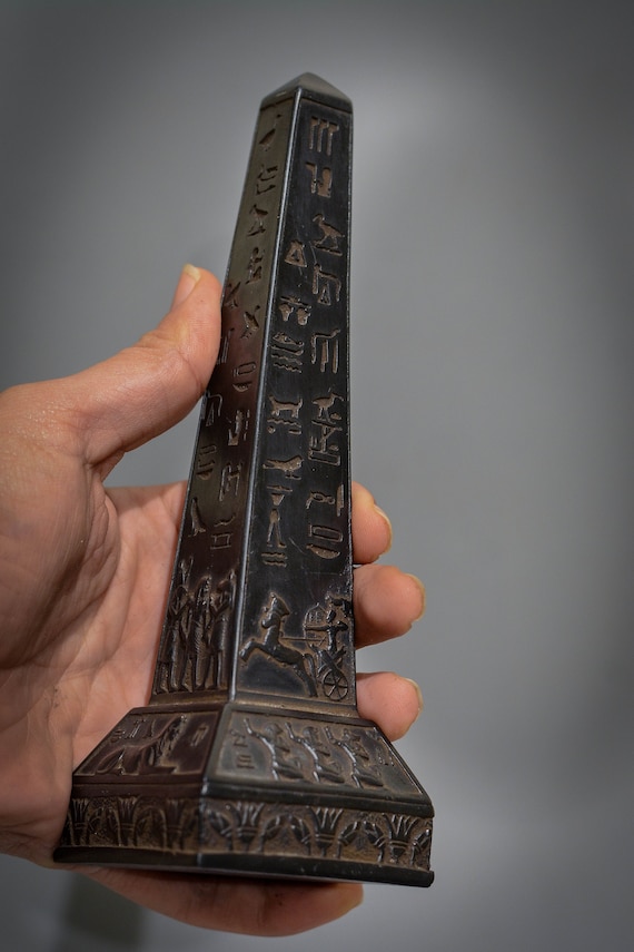Obelisk Hieroglyphic Pharaonic Scenes Inscriptions Black Made - Etsy