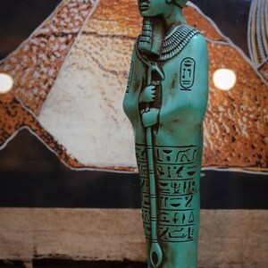 Statue of Egyptian God Ptah Green Handcrafted Painted Heavy Made in ...