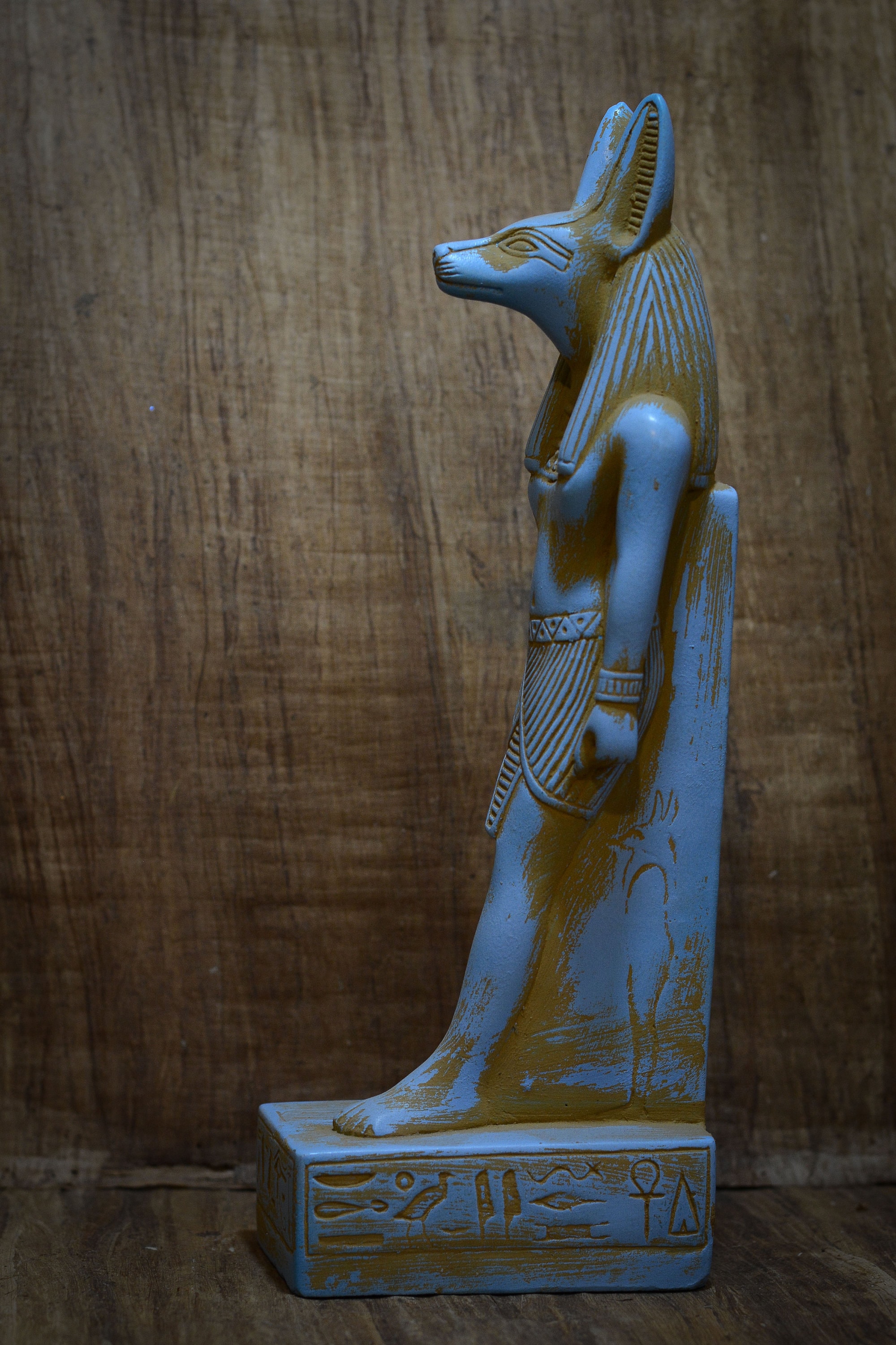 Statue Egyptian Gods Anubis Sculpture Blue God of the Dead - Etsy