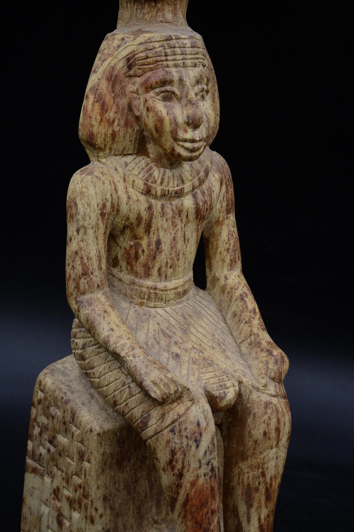 Unique goddess isis vintage statue hand carved stone made in | Etsy