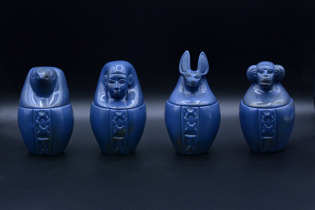 Canopic Jars Set of 4 Sons Four Horus Powder of Labs Casted Resin ...