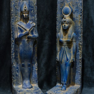 Statue Osiris God of the Deceased Large Relief Heavy Blue Stone ...