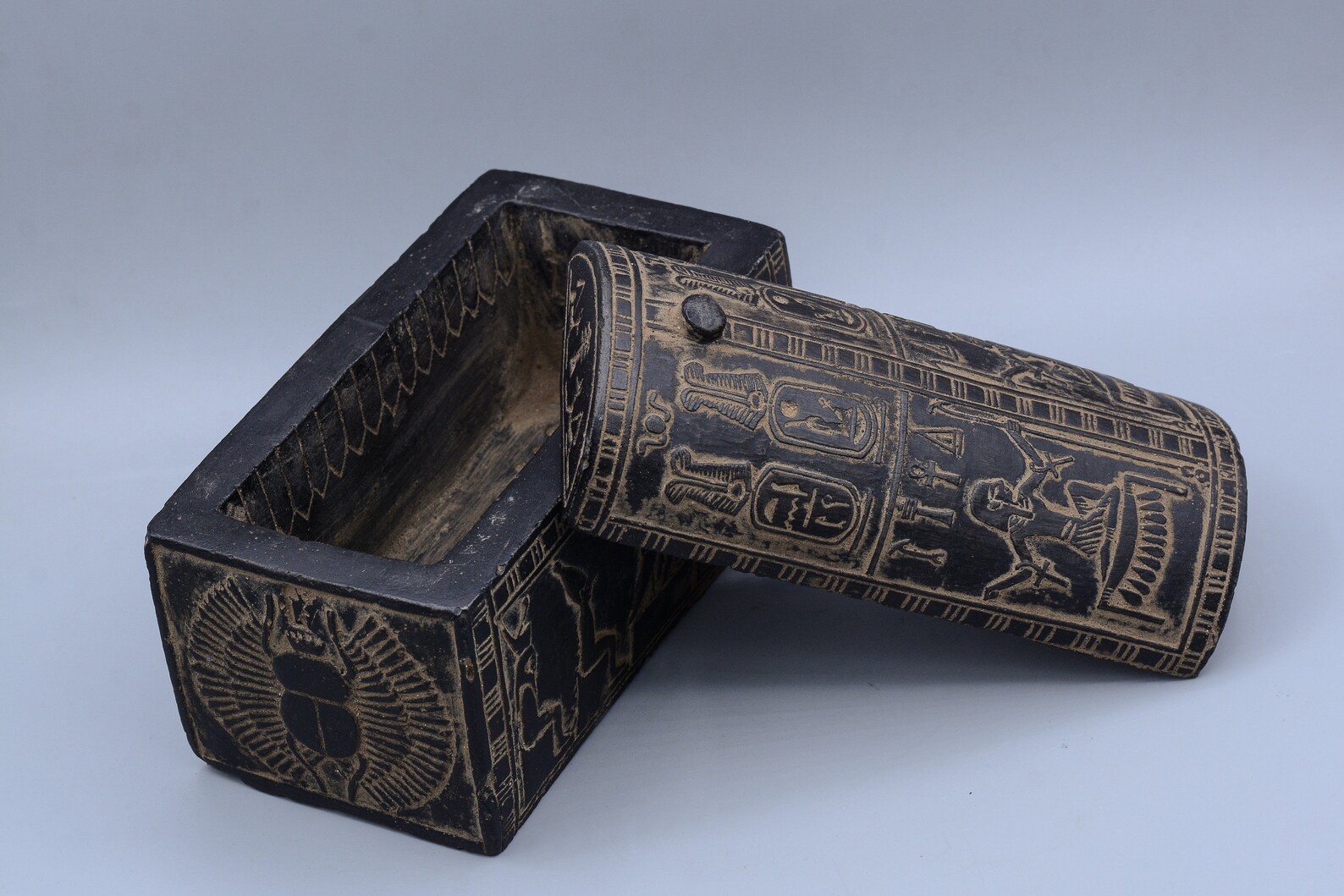 Unique Egyptian Art Box Decorated Pharaonic Inscriptions Black | Etsy