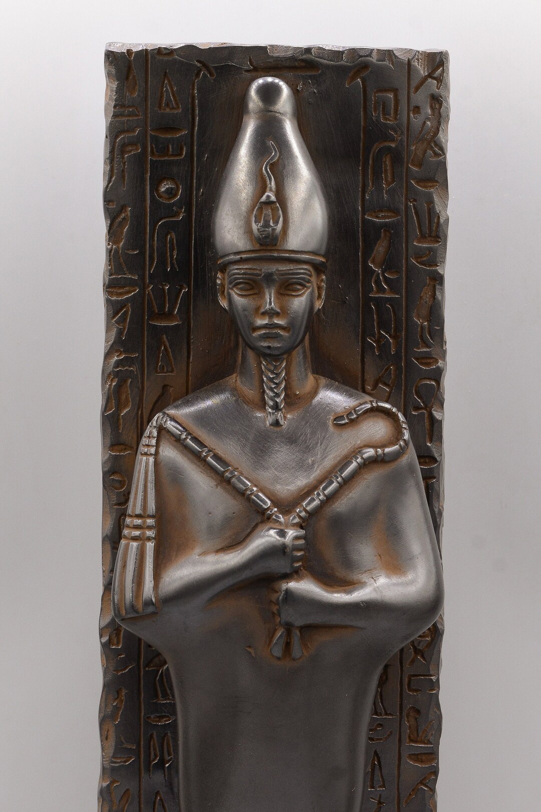 Statue Osiris Large Stela Relief Heavy Black Pharaonic Sculpture With ...