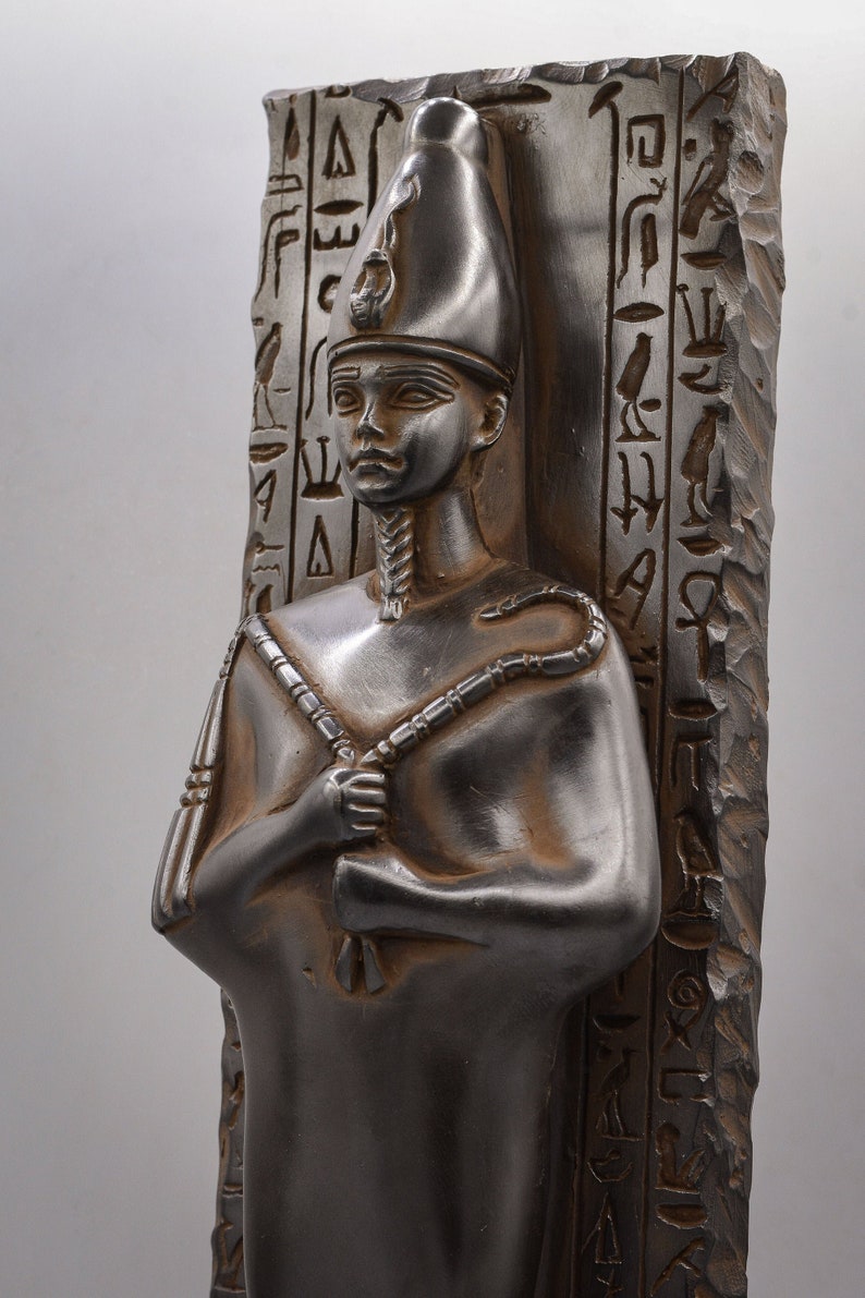 Statue Osiris large Stela relief heavy black pharaonic | Etsy