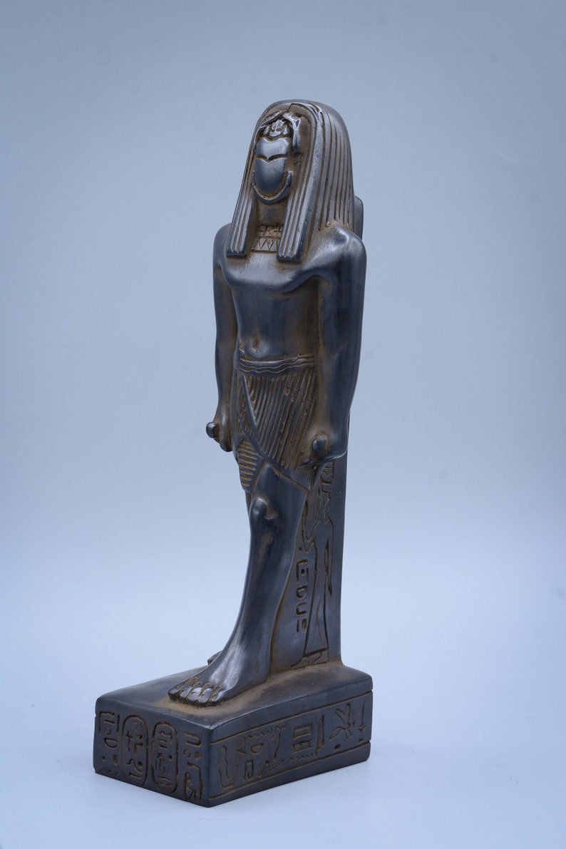 Statue of Egyptian God Khepri Scarab Sun God Black 2 Size Made in Egypt ...