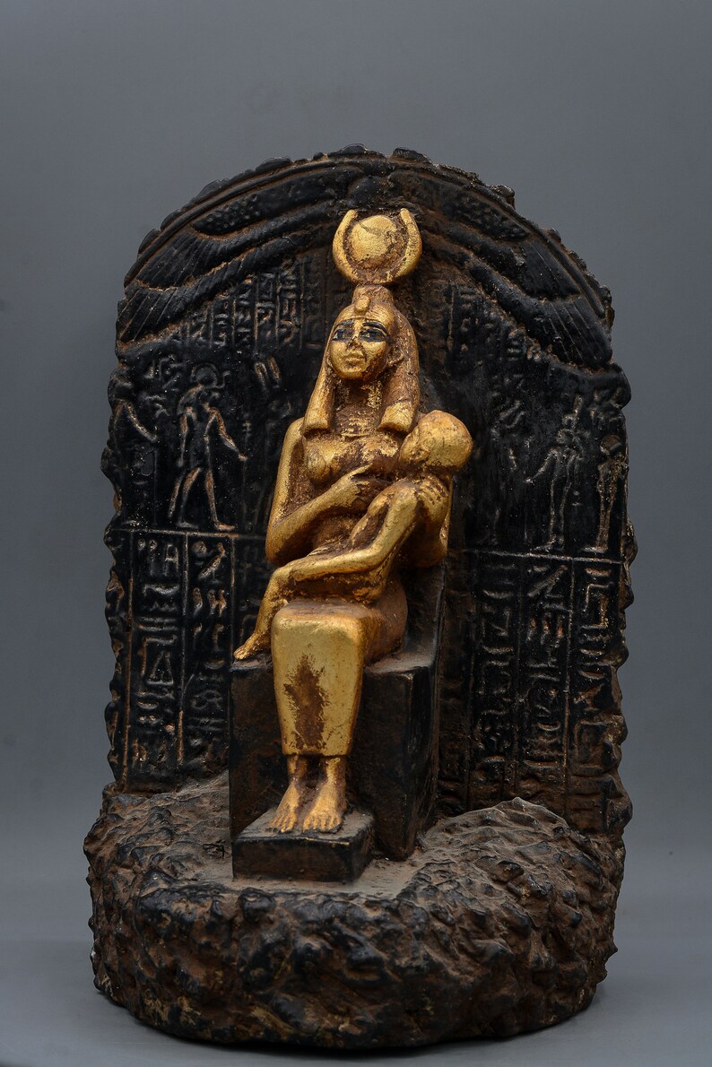 Statue of Isis Goddess of Healing and Magic Nursing the Child - Etsy