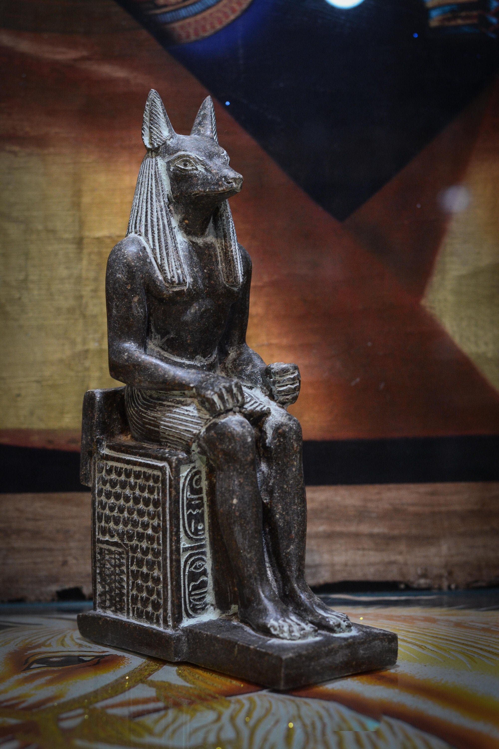 Seated Anubis statue God of Death Sculpture granite stone | Etsy