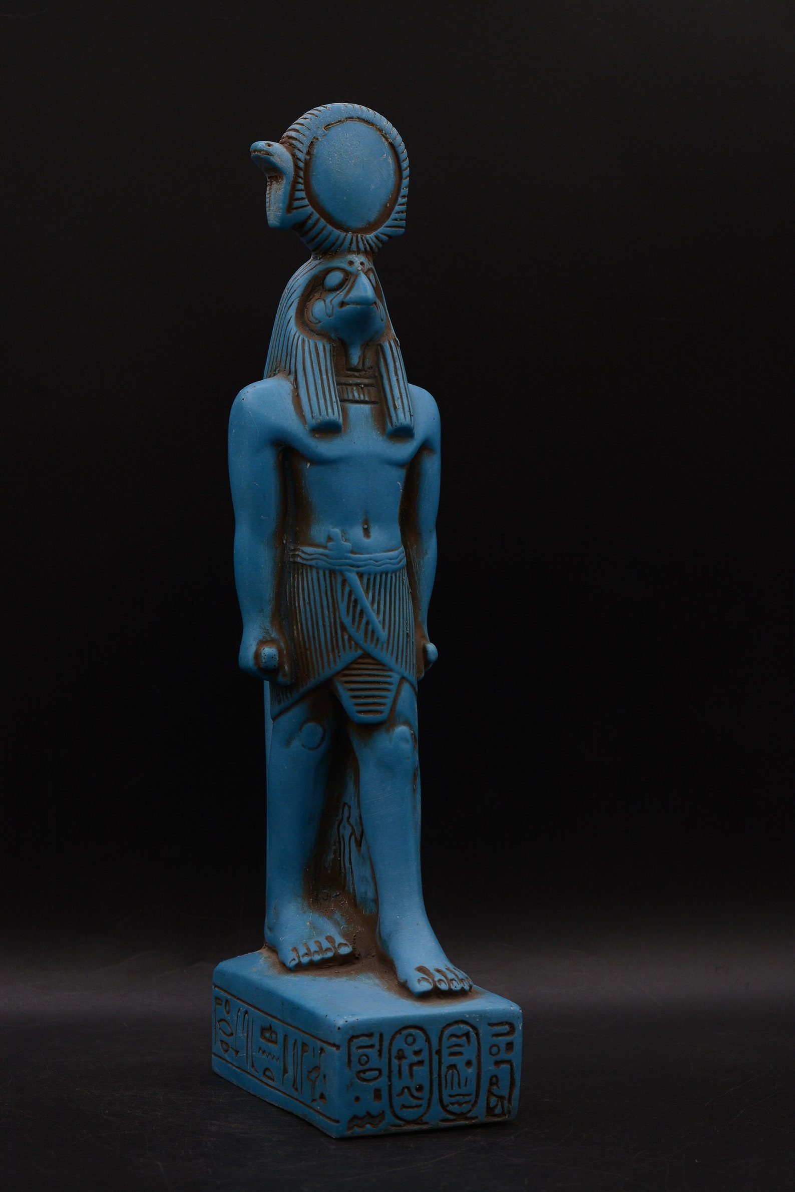 Statue of Ra Harakhte Sun God Crowned With a Solar Disk Blue Ancient ...