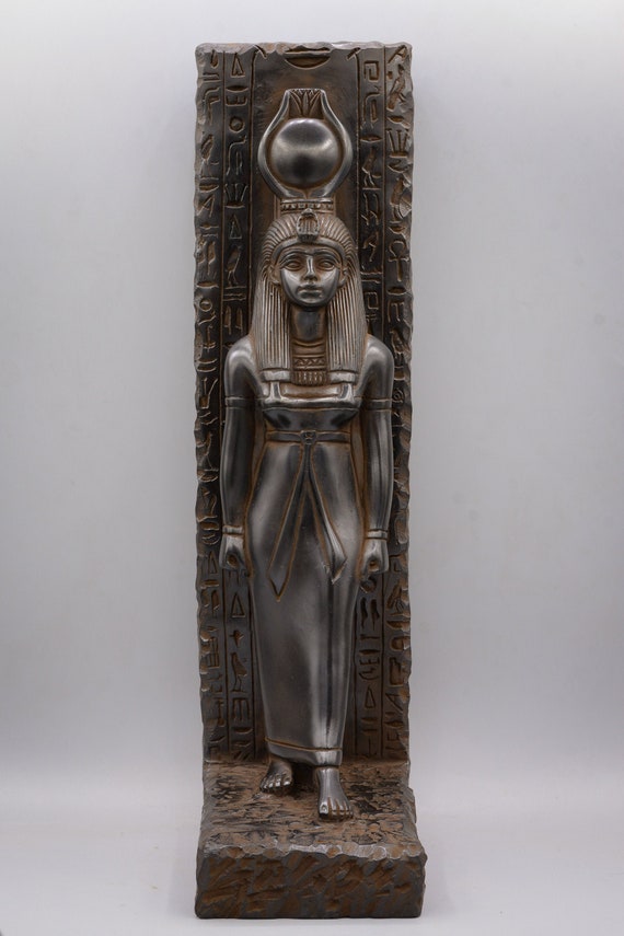 Goddess Isis Statue Large Stela Relief Heavy Black Sculpture | Etsy