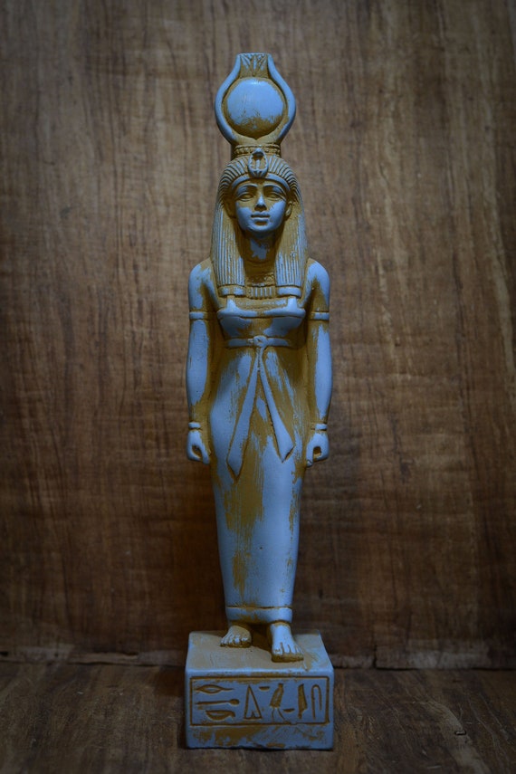 Statue Goddess Isis Blue Sculpture Unique Egyptian Art Altar - Etsy