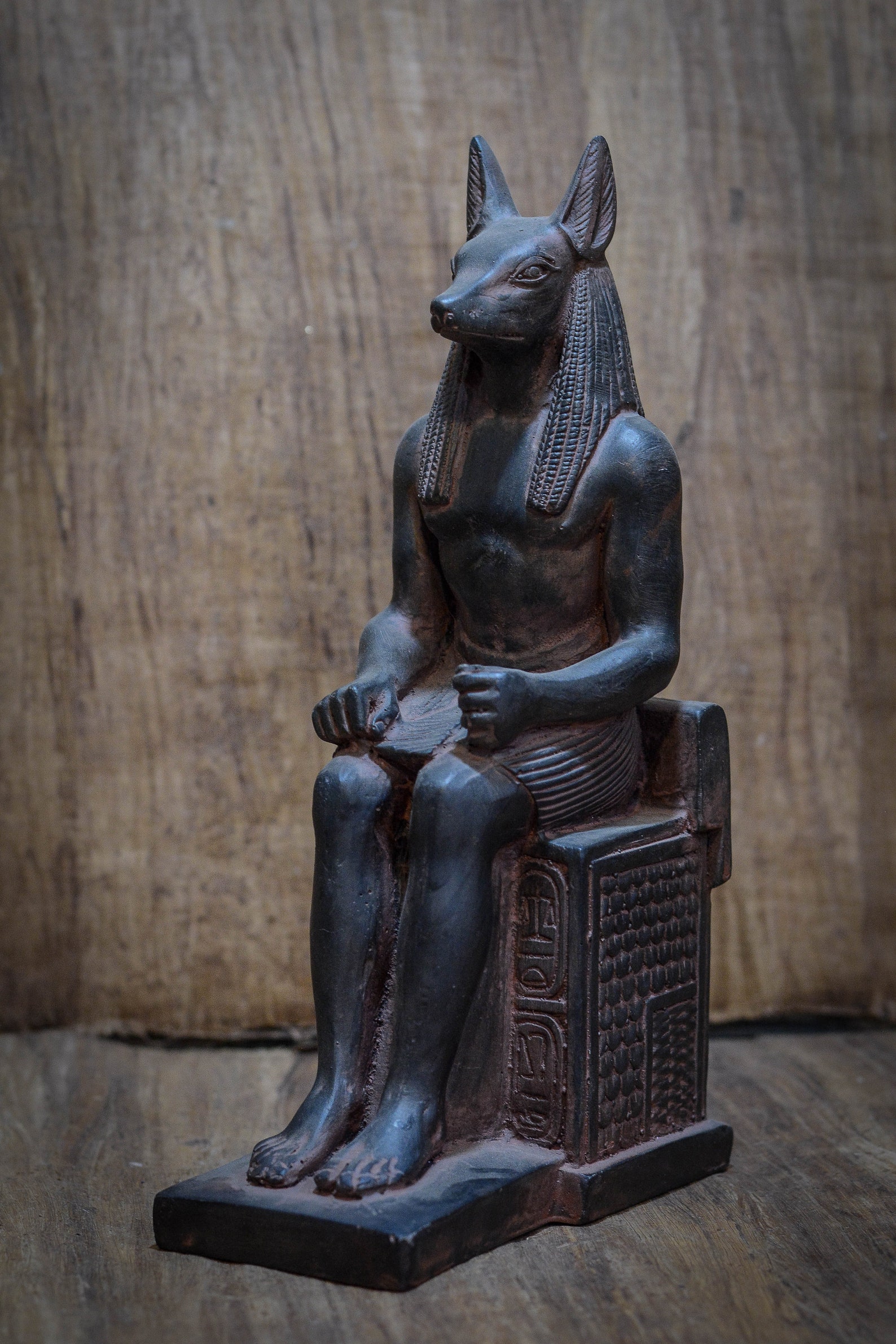 Seated Anubis Statue God of Death Sculpture Black Stone Heavy - Etsy