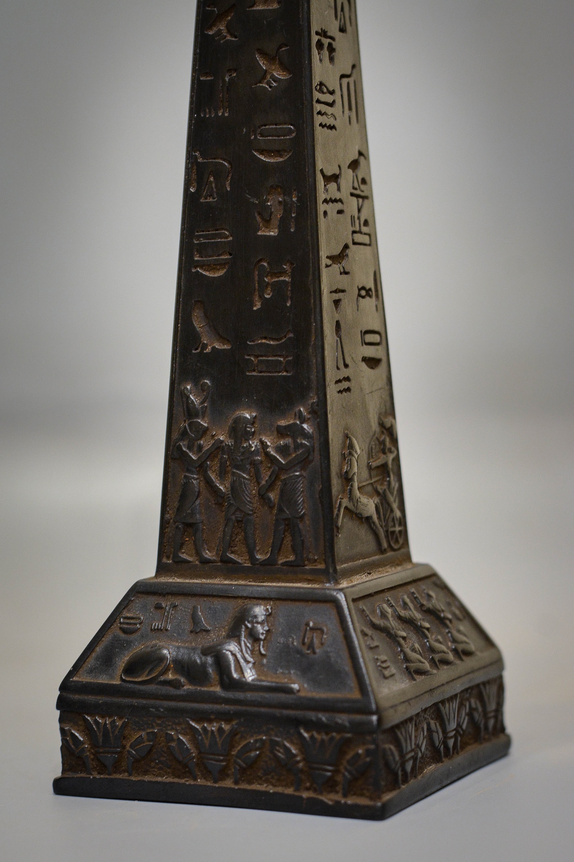 Obelisk Hieroglyphic Pharaonic Scenes Inscriptions Black Made in Egypt ...