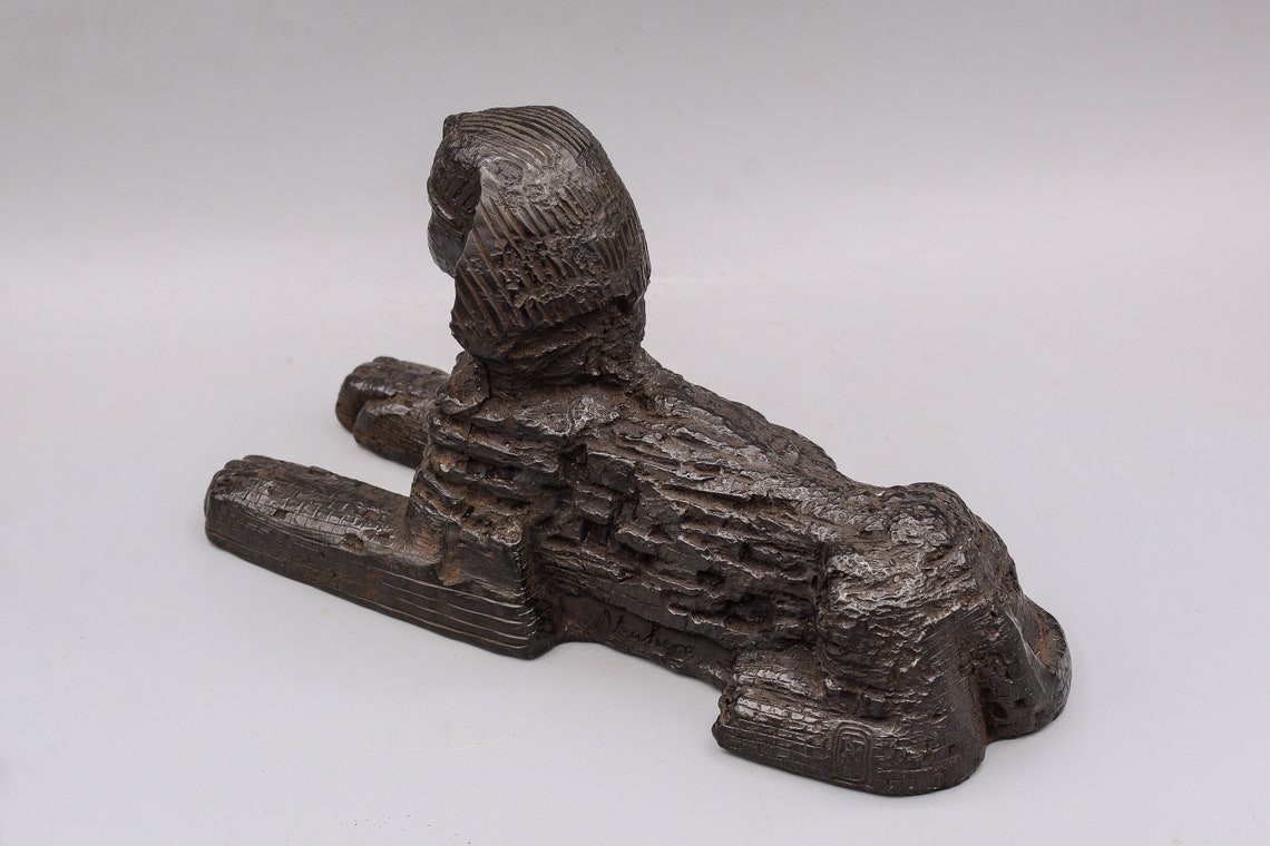 Egyptian Statue Sphinx Black Solid Stone Heavy Made in Egypt - Etsy
