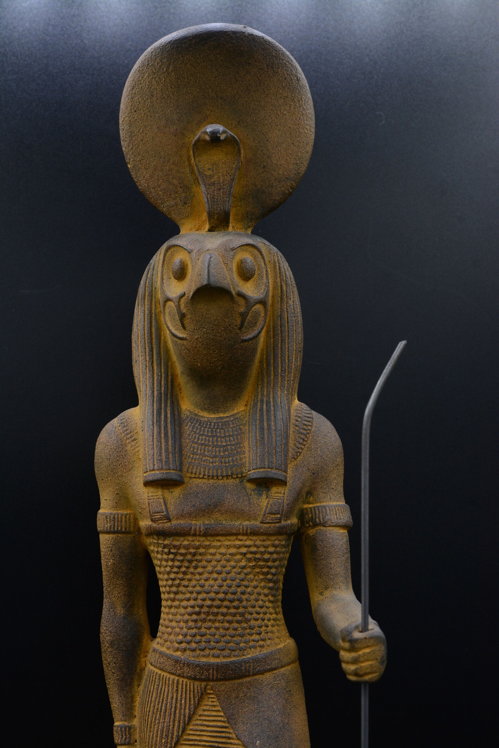 Statue of Ra Harakhte Sun God Crowned With a Solar Disk Unique Black ...