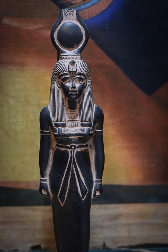 Statue of Goddess Isis Sculpture Black 2 Style Heavy Stone - Etsy UK