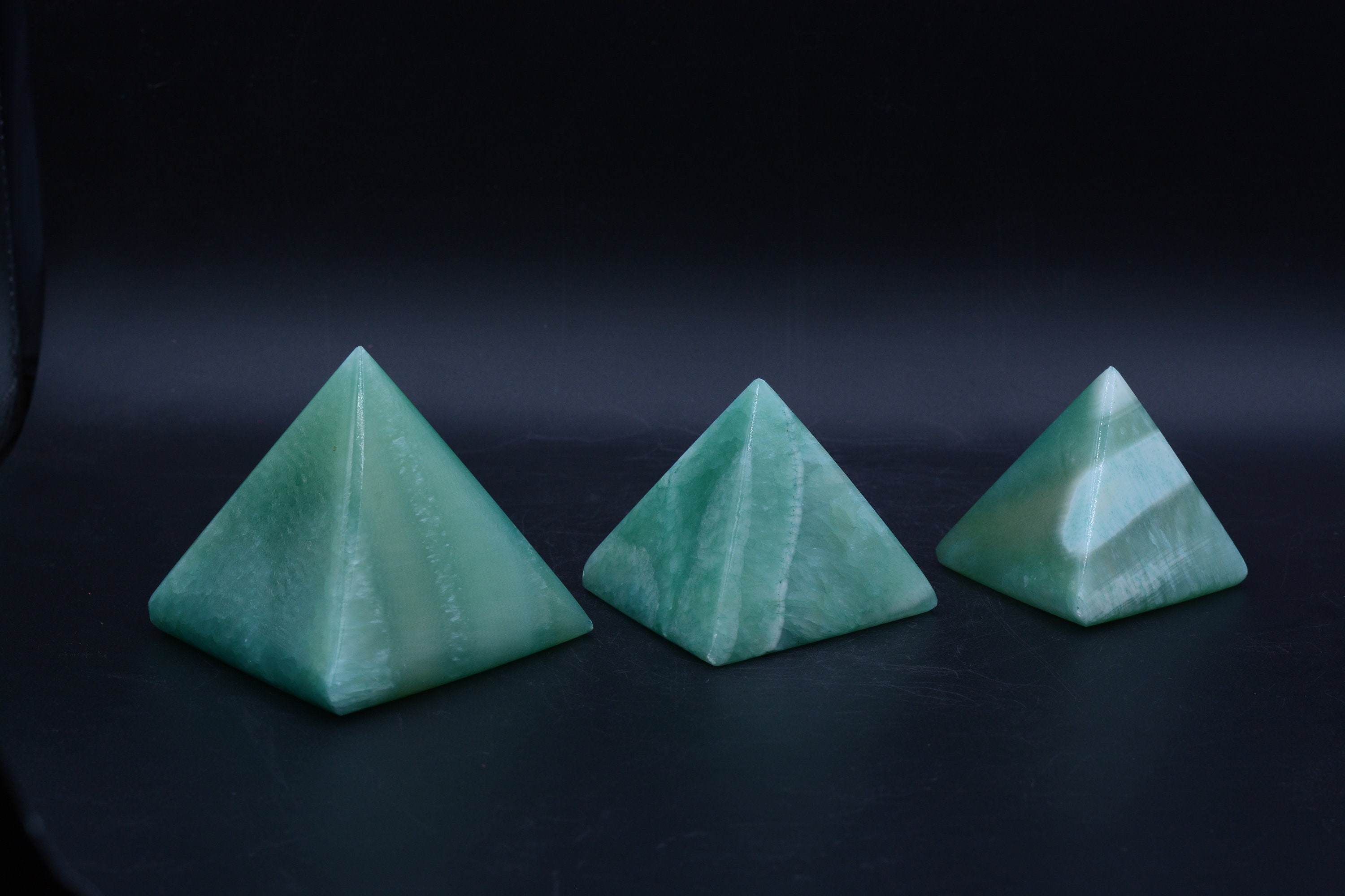 Egyptian Art Set of Pyramids 3 Color Blue Green Red - Etsy