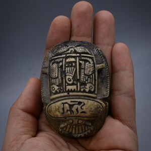 Vintage Sacred Scarab Beetle Amulet Sculpture Unique Carved Stone ...