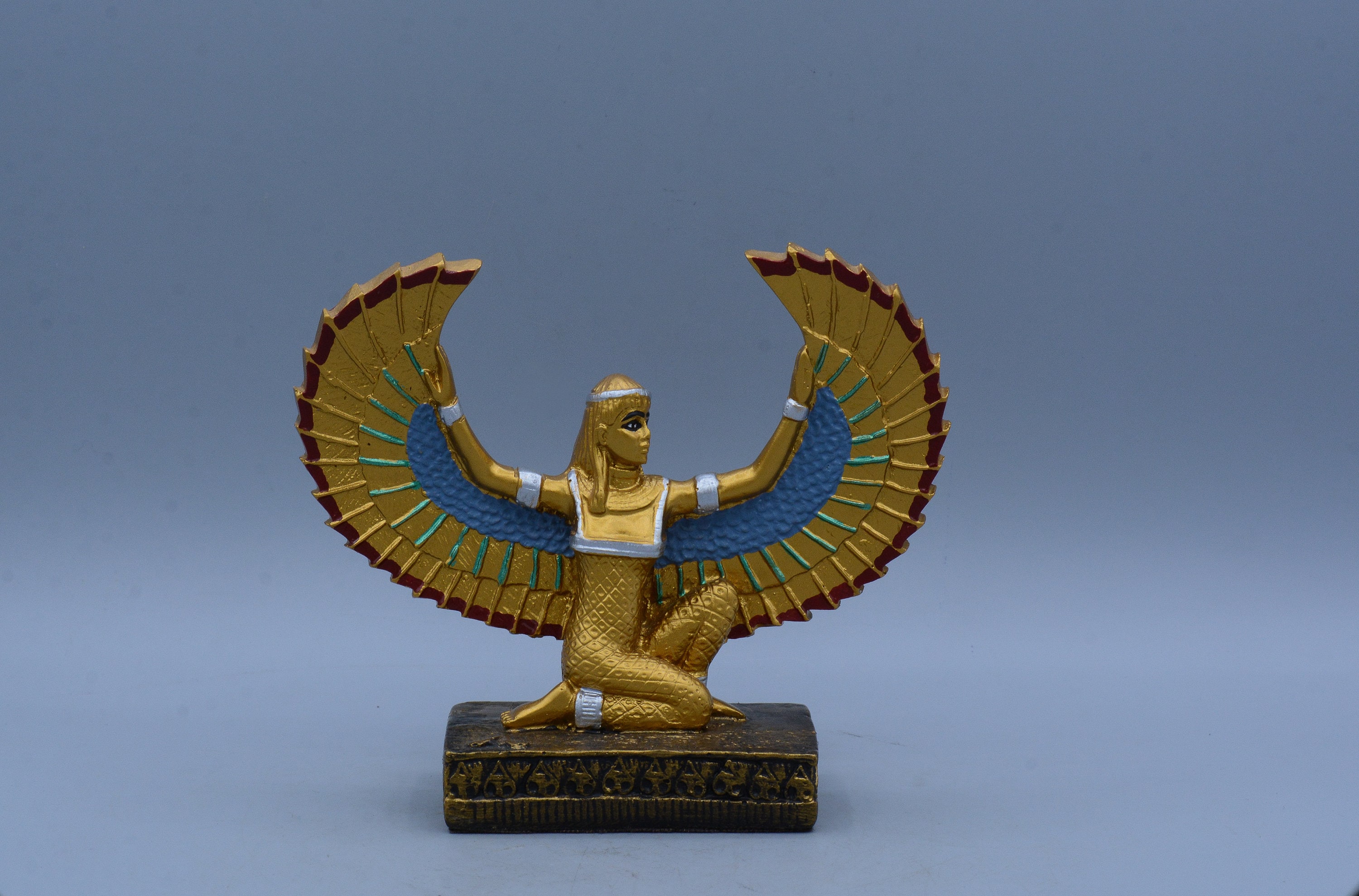 Egyptian Goddess Isis Wings Statue hand painted 2 style made | Etsy