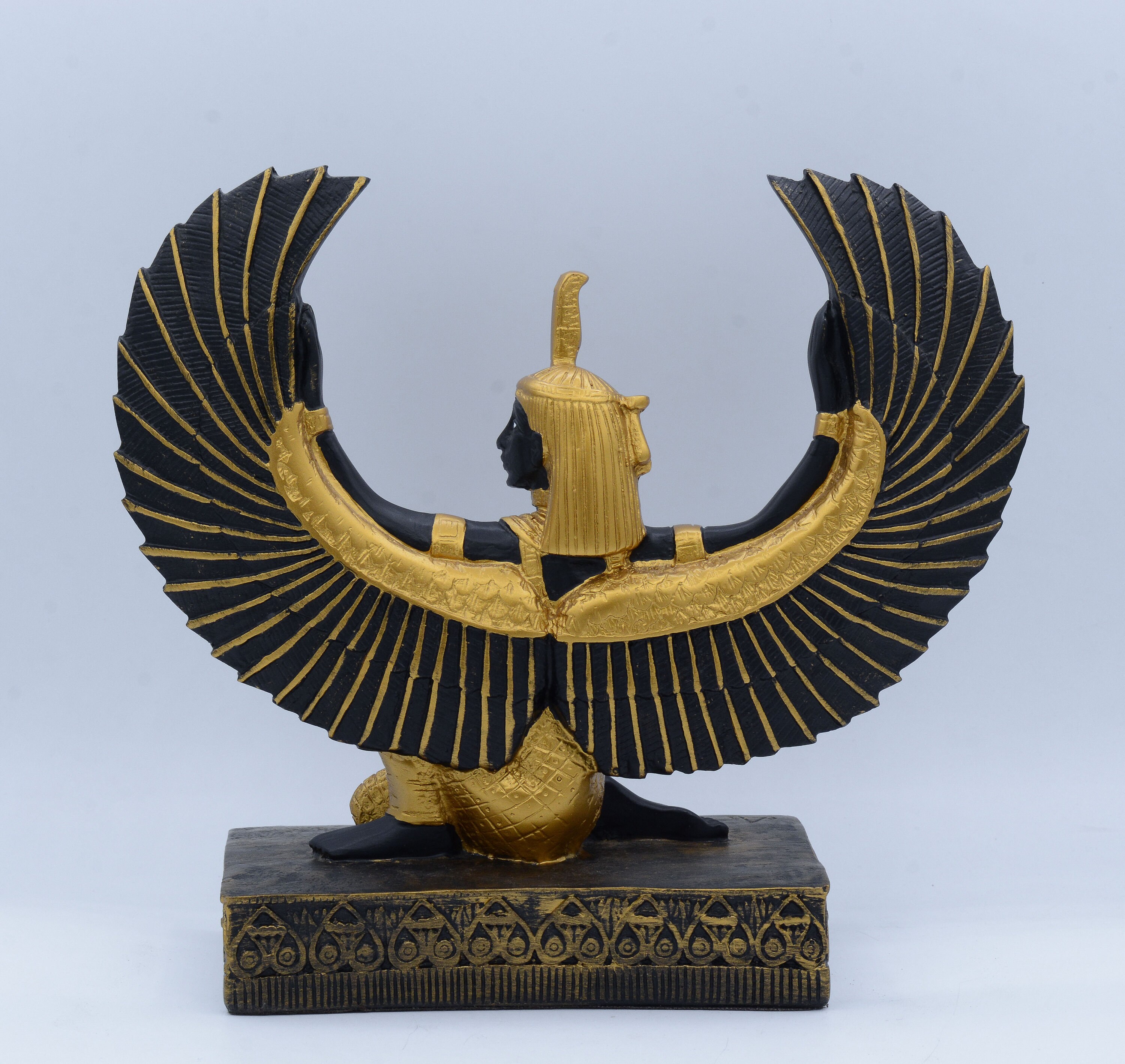 Egyptian Goddess maat Open Wings Statue 2 color made in | Etsy