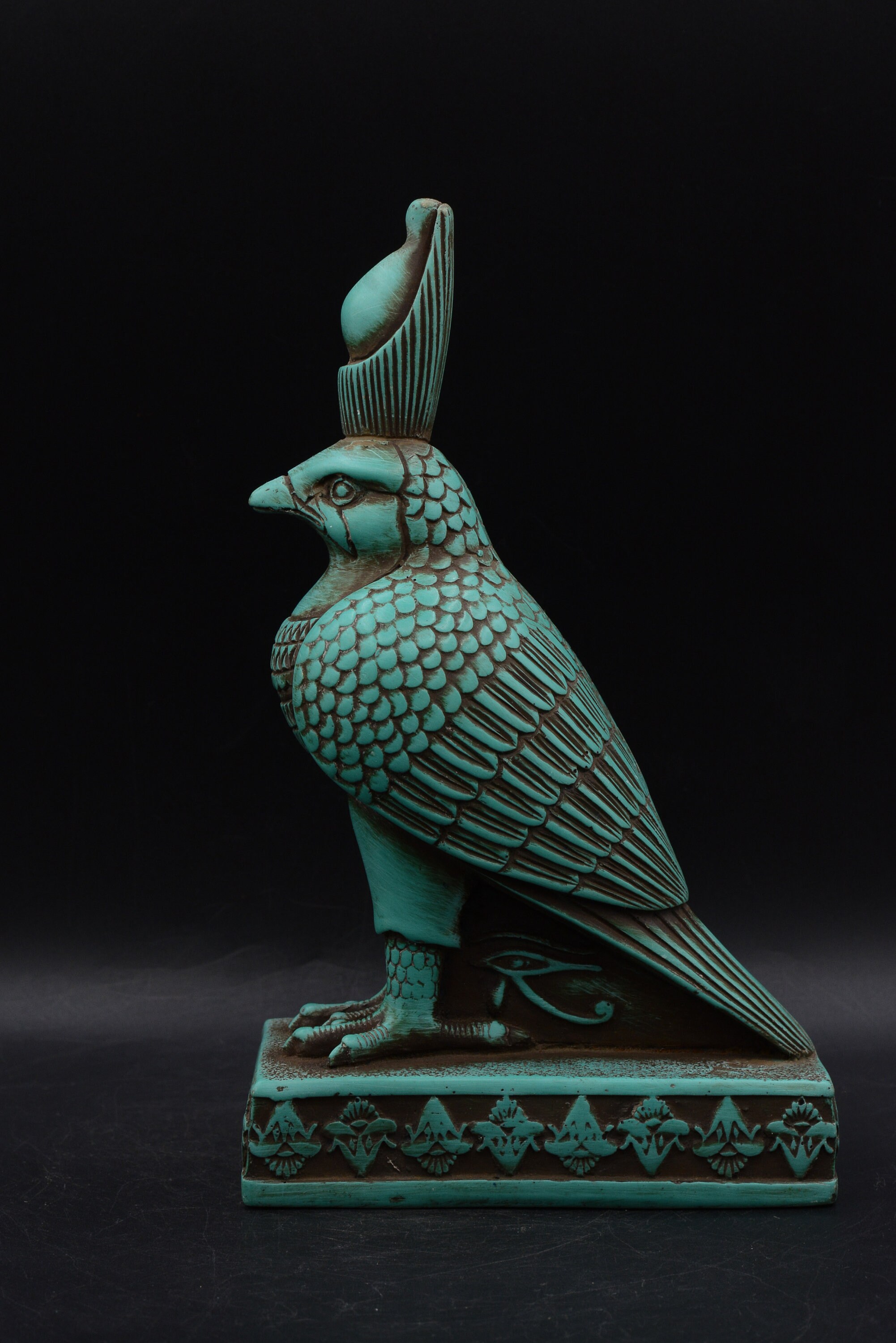 Statue Horus as Falcon Bird Headed God of Sky Green Stone Made - Etsy